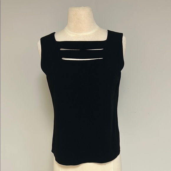Carlisle | Tops | Carlisle Black Fitted Cut Out Tank Top Size L | Poshmark